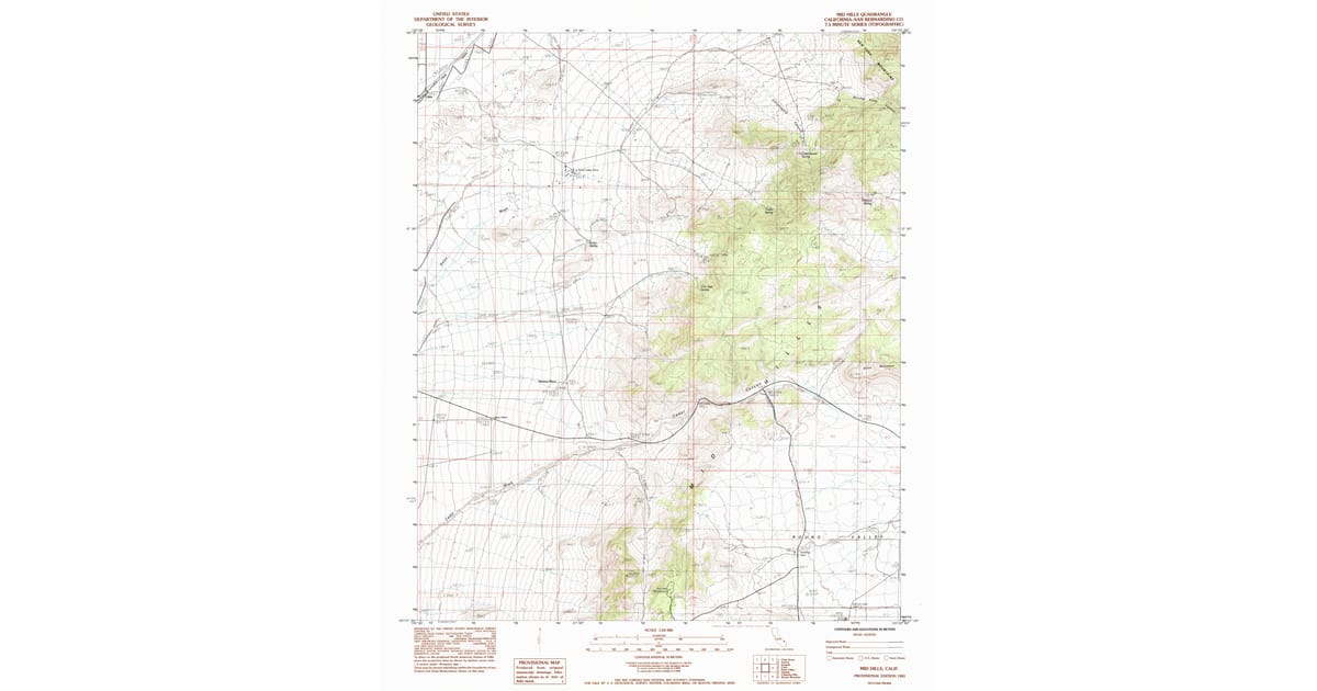 1983 Map of Mid Hills, San Bernardino County, CA — High-Res | Pastmaps