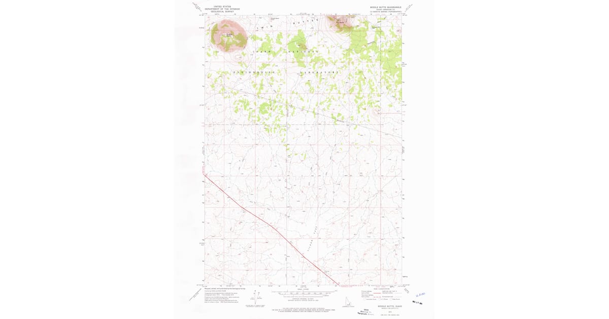 1973 Map of Middle Butte, Bingham County, ID — High-Res | Pastmaps