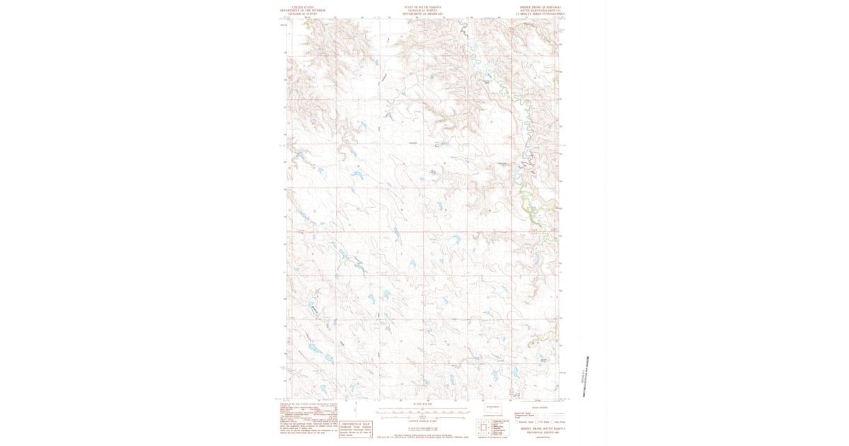 1983 Map of Middle Draw, Haakon County, SD — High-Res | Pastmaps