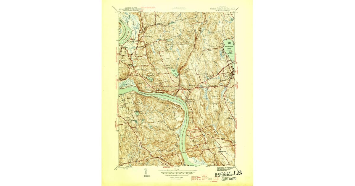 1945 Map of Middle Haddam, Middlesex County, CT — High-Res | Pastmaps
