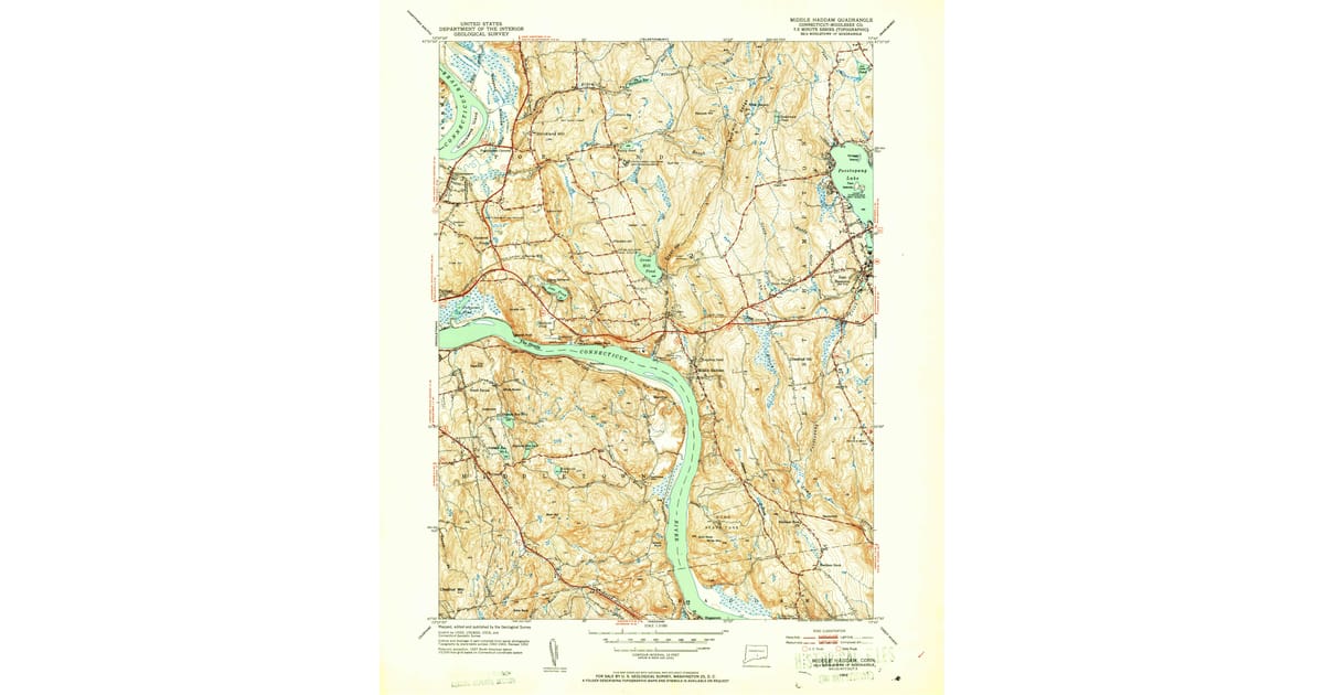 1950s Maps of East Hampton, CT | Pastmaps