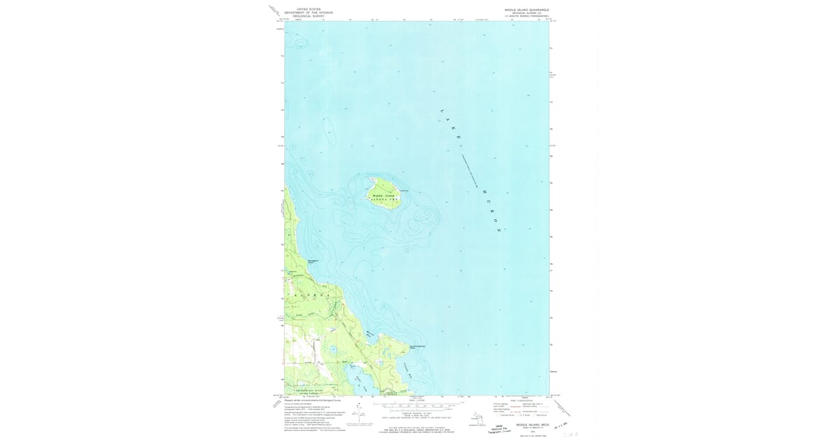 1971 Map of Middle Island, Alpena County, MI — High-Res | Pastmaps