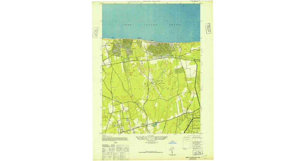 1947 Map of Middle Island, NY — High-Res | Pastmaps