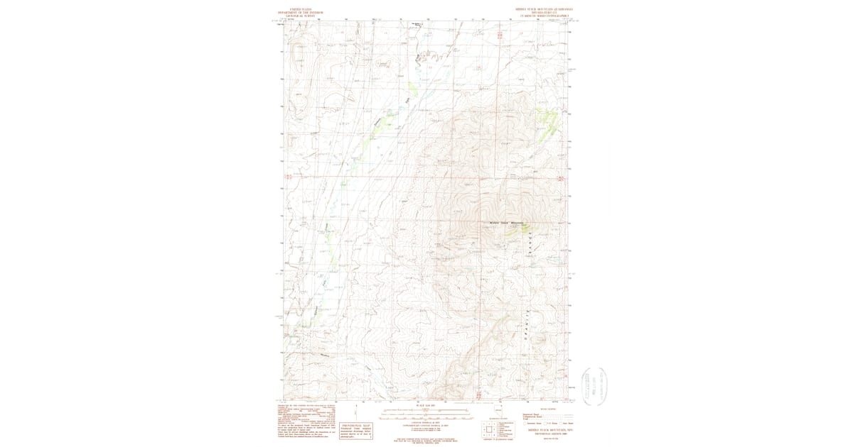 1989 Map of Middle Stack Mountain, Elko County, NV — High-Res | Pastmaps