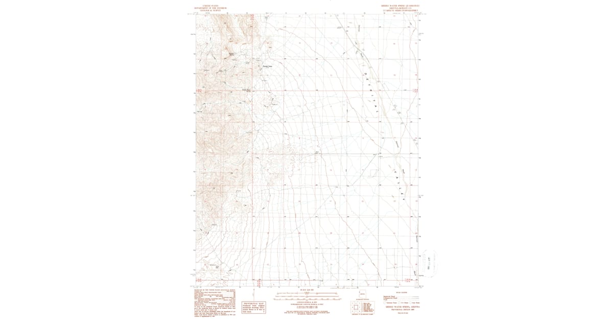 1989 Map of Middle Water Spring, Mohave County, AZ — High-Res | Pastmaps