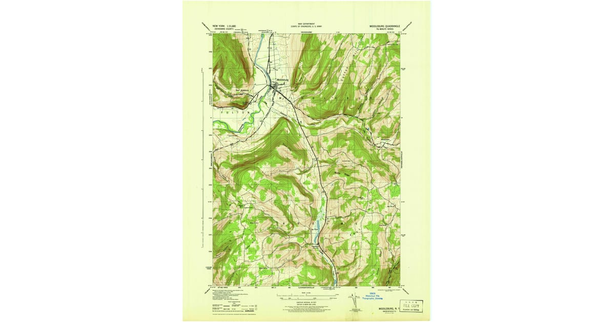 1946 Map of Middleburgh, Schoharie County, NY — High-Res | Pastmaps