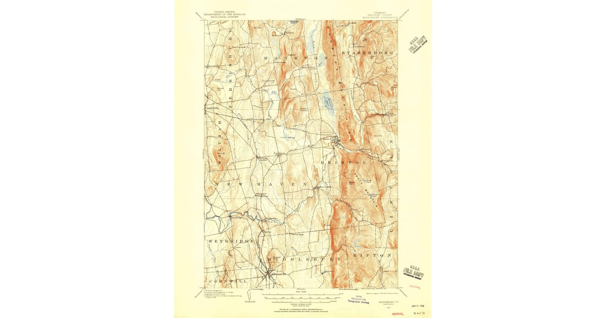1903 Map of Middlebury, Addison County, VT — High-Res | Pastmaps