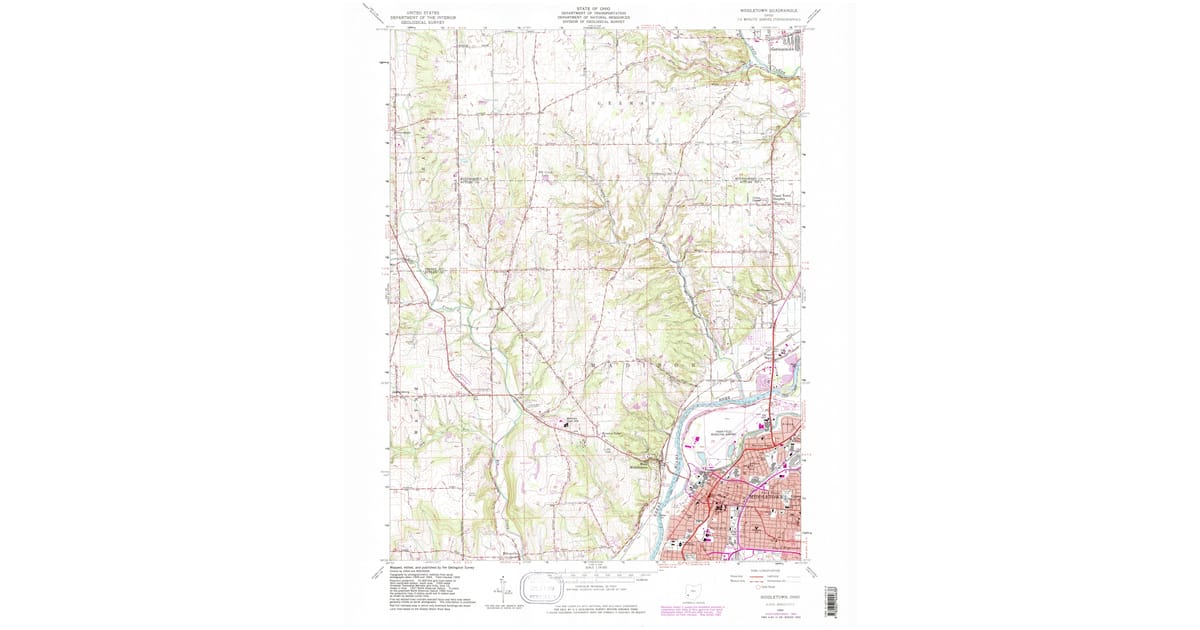 1959 Map of Middletown, OH — High-Res, 1982 Print #2 | Pastmaps