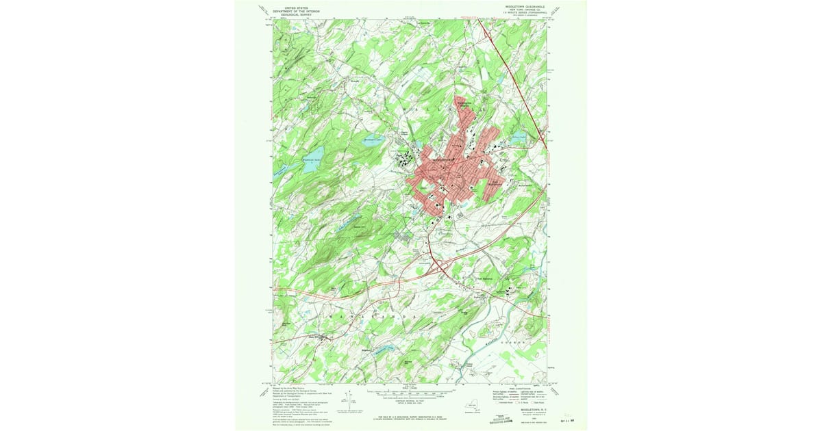 1969 Map of Middletown, NY — High-Res | Pastmaps