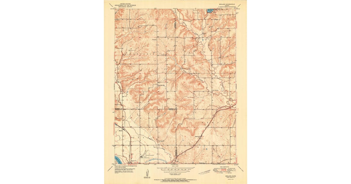 1951 Map of Midland, Leavenworth County, KS — High-Res | Pastmaps