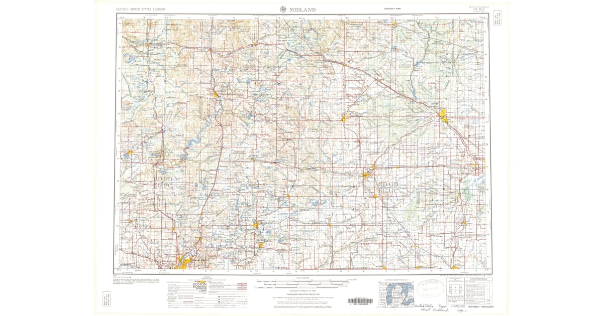 1958 Map of Midland, MI — High-Res | Pastmaps