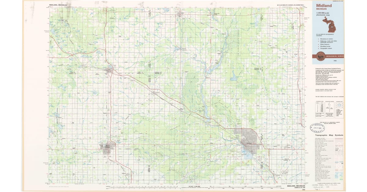 1984 Map of Midland, MI — High-Res | Pastmaps