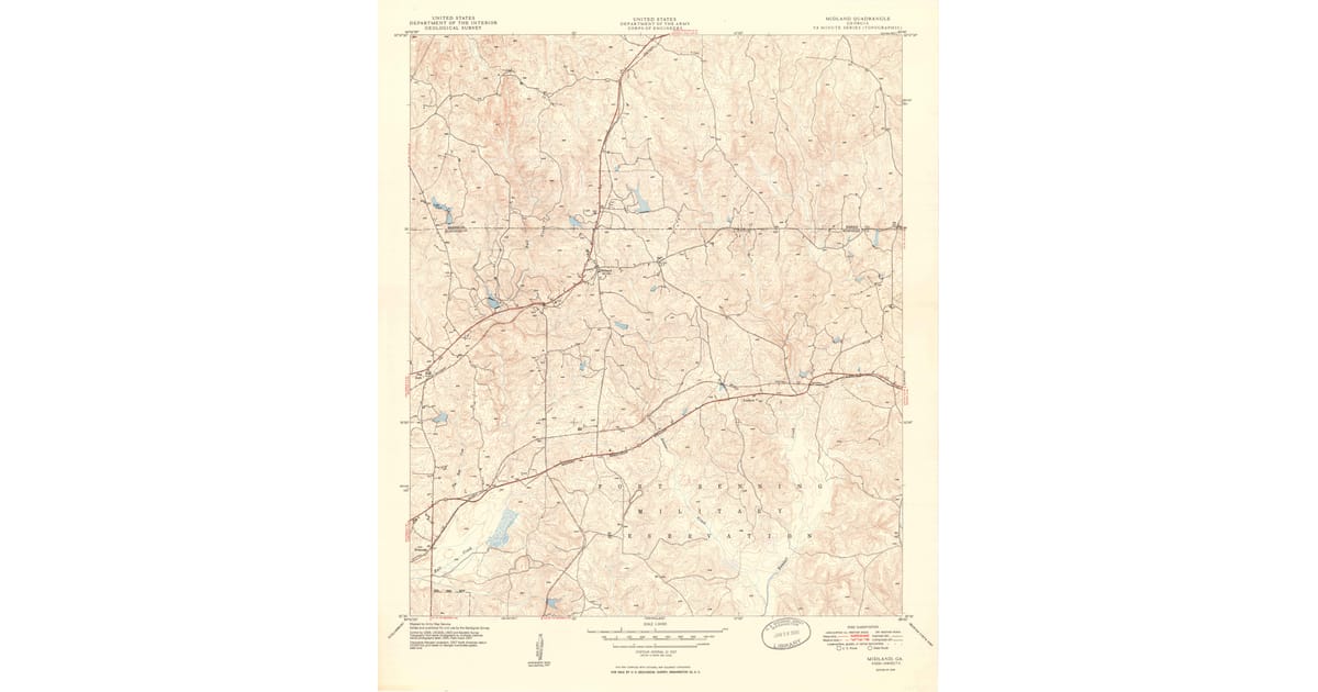 1949 Map of Midland, Muscogee County, GA — High-Res | Pastmaps