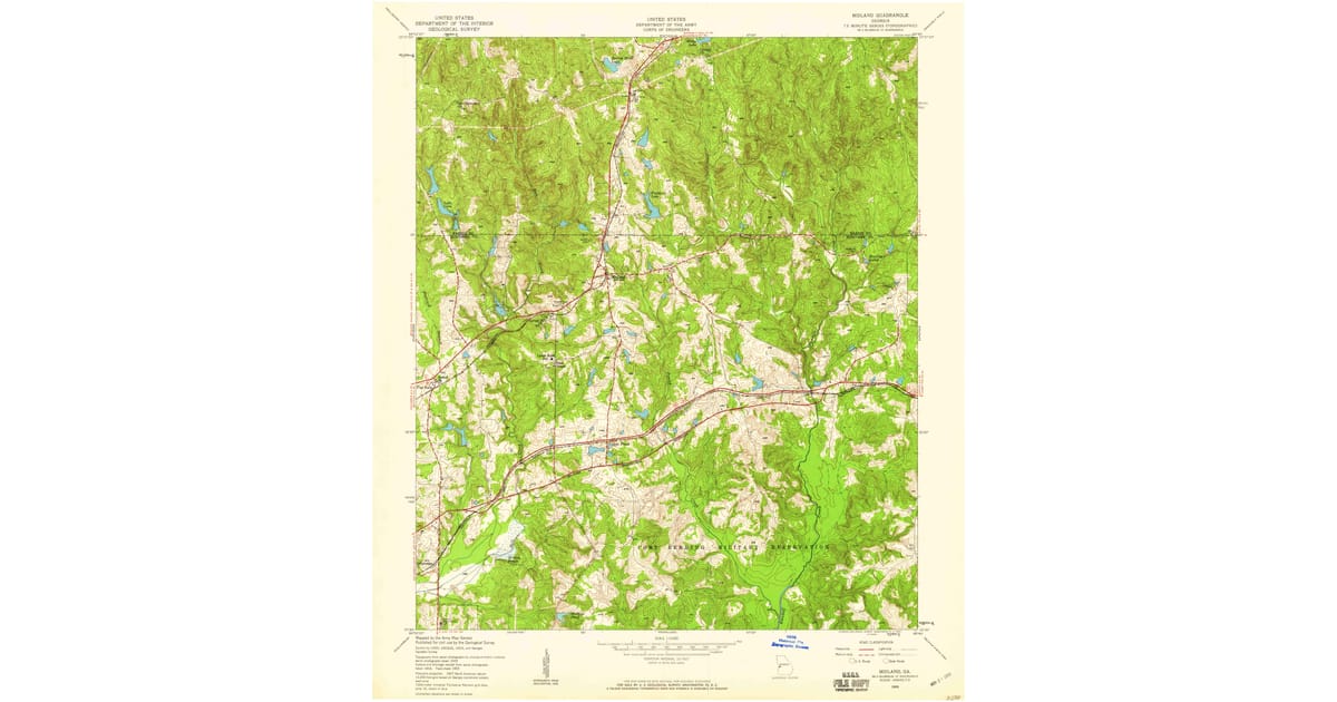 1955 Map of Midland, Muscogee County, GA — High-Res | Pastmaps