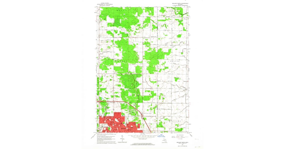 1962 Map of Midland North, Midland County, MI — High-Res | Pastmaps