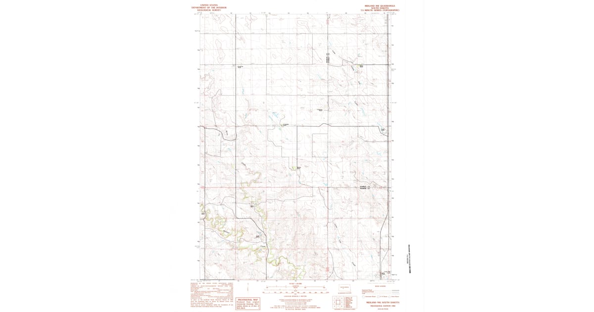 1982 Map of Midland NW, Haakon County, SD — High-Res | Pastmaps