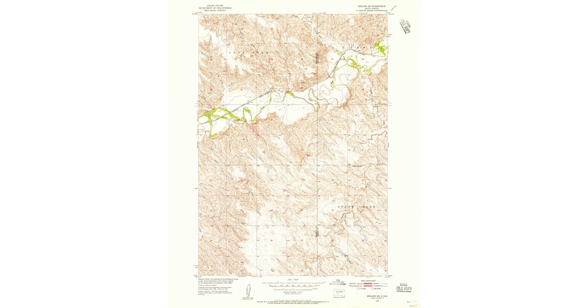 1954 Map of Midland SE, Haakon County, SD — High-Res | Pastmaps