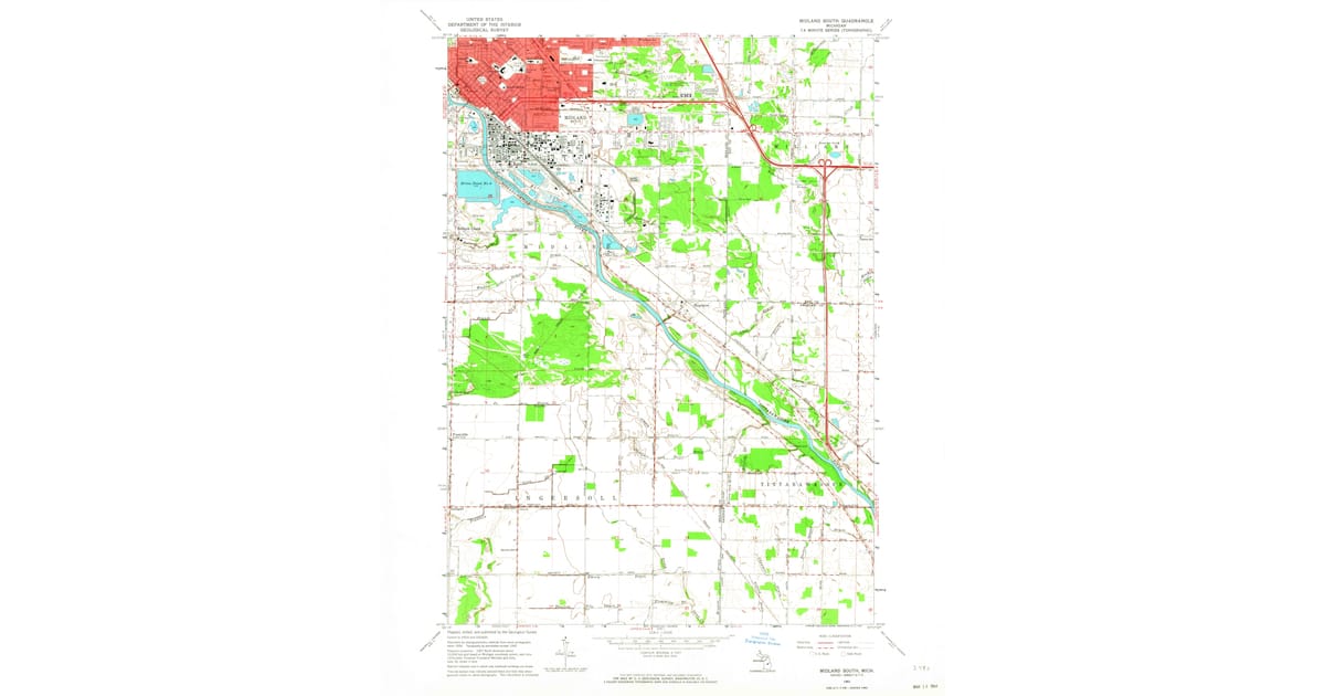 1962 Map of Midland South, Midland County, MI — High-Res | Pastmaps