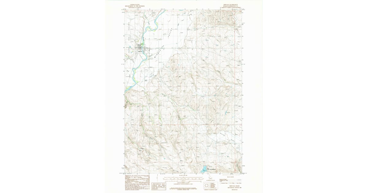 1986 Map of Midvale, ID — High-Res | Pastmaps