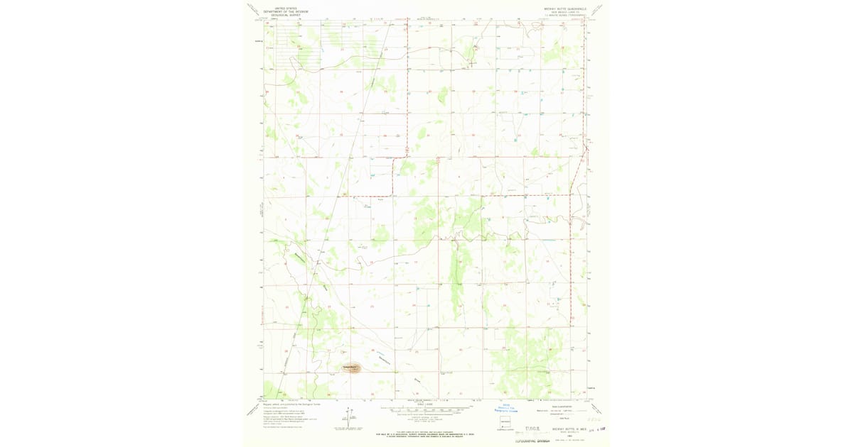 1965 Map of Midway Butte, Luna County, NM — High-Res | Pastmaps