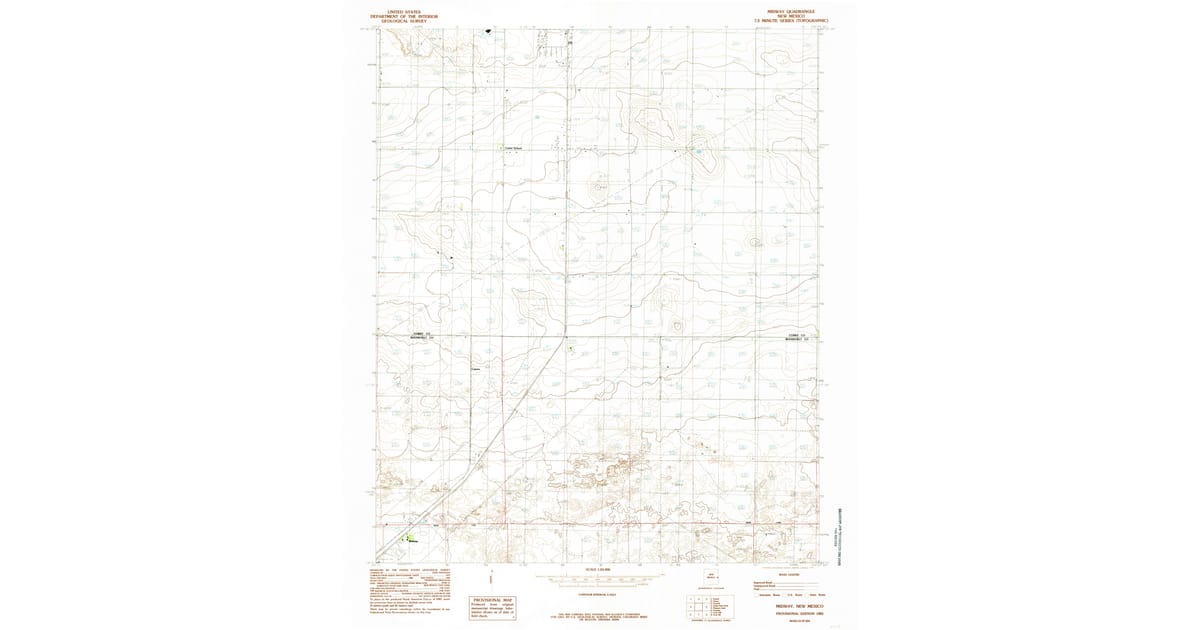 1985 Map of Midway, Curry County, NM — High-Res | Pastmaps