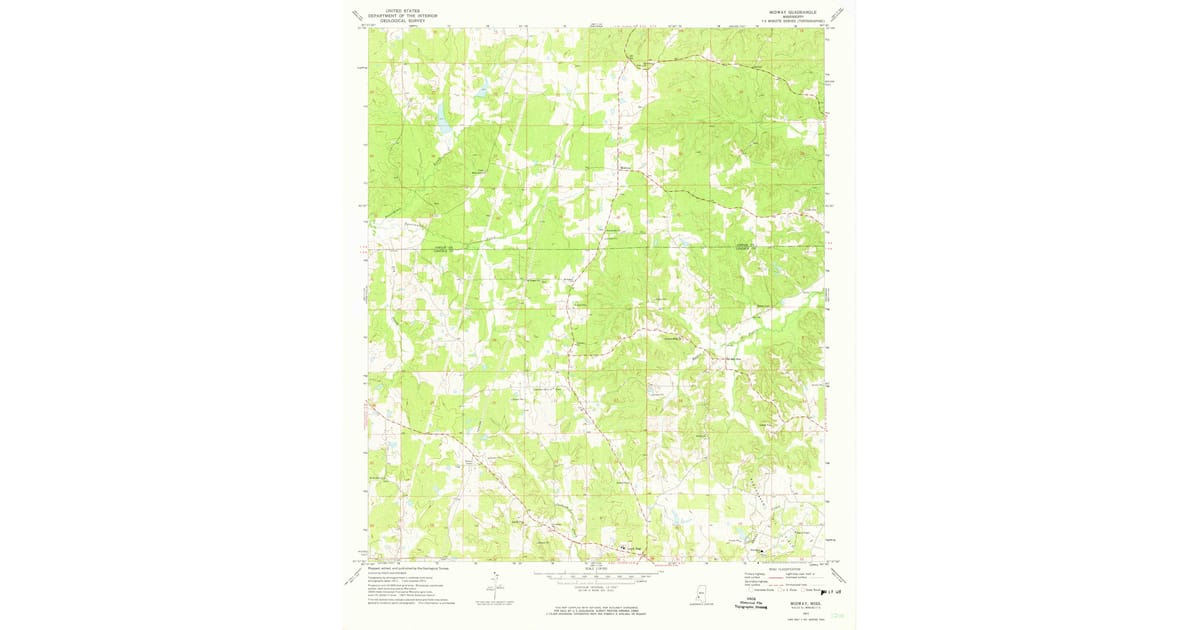 1972 Map of Midway, Lincoln County, MS — High-Res | Pastmaps