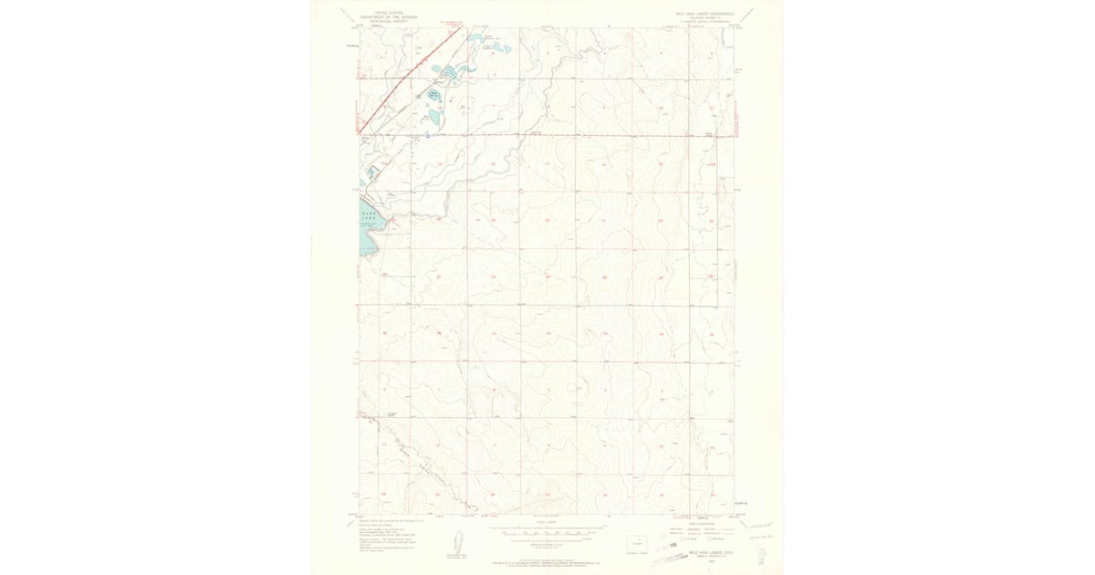 1957 Map of Mile High Lakes, Adams County, CO — High-Res, 1963 Print ...