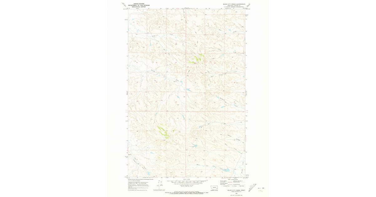 1969 Map of Miles City Creek, Custer County, MT — High-Res | Pastmaps