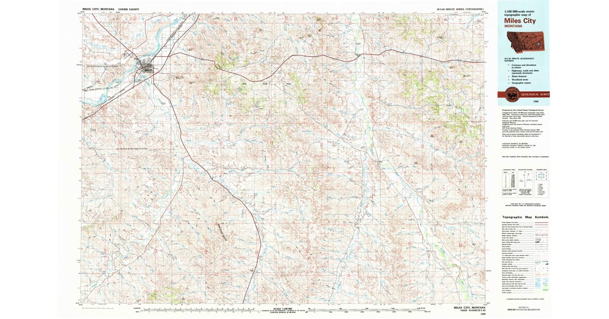 1980 Map of Miles City, MT — High-Res | Pastmaps