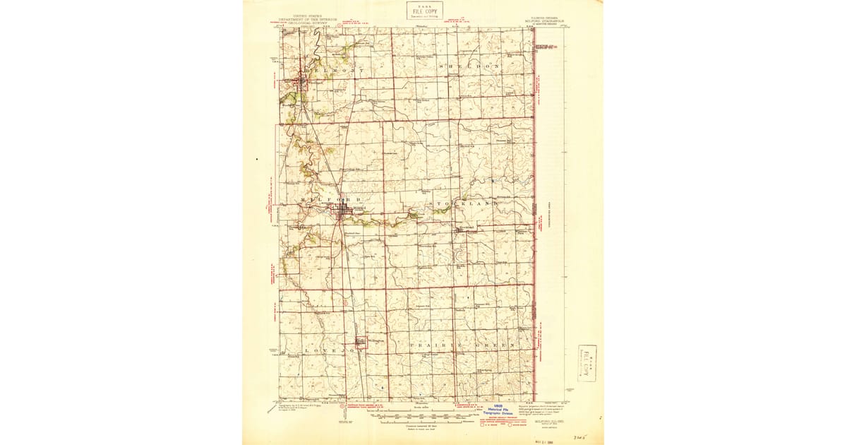 1944 Map of Milford, IL — High-Res | Pastmaps
