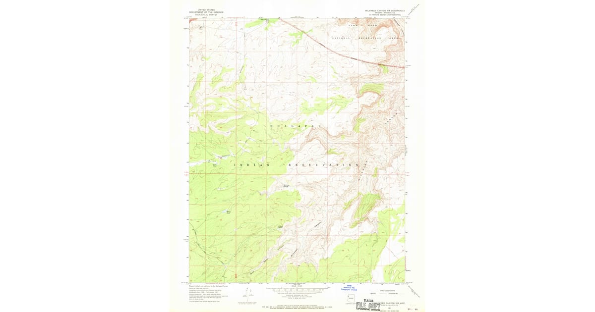 1967 Map of Milkweed Canyon NW, Mohave County, AZ — High-Res | Pastmaps