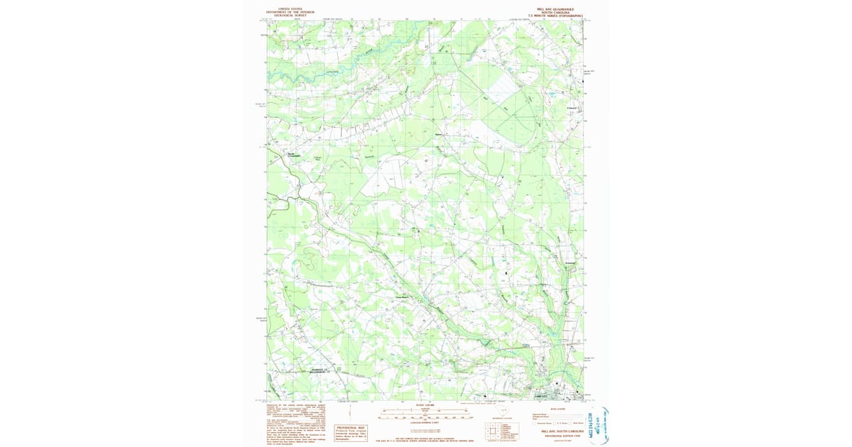 1990 Map of Mill Bay, Florence County, SC — High-Res | Pastmaps