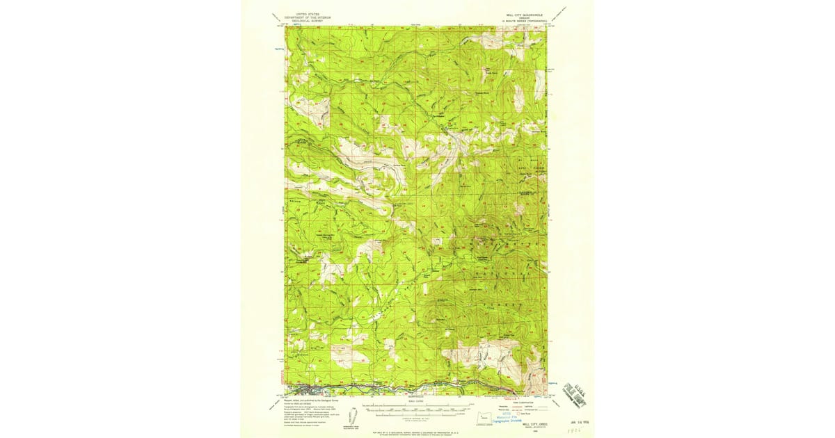1955 Map of Mill City, OR — High-Res | Pastmaps