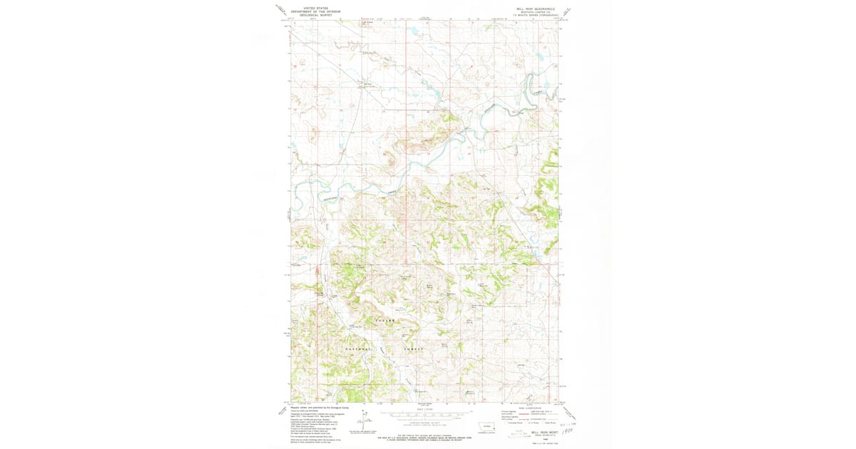 1980 Map of Mill Iron, Carter County, MT — High-Res | Pastmaps