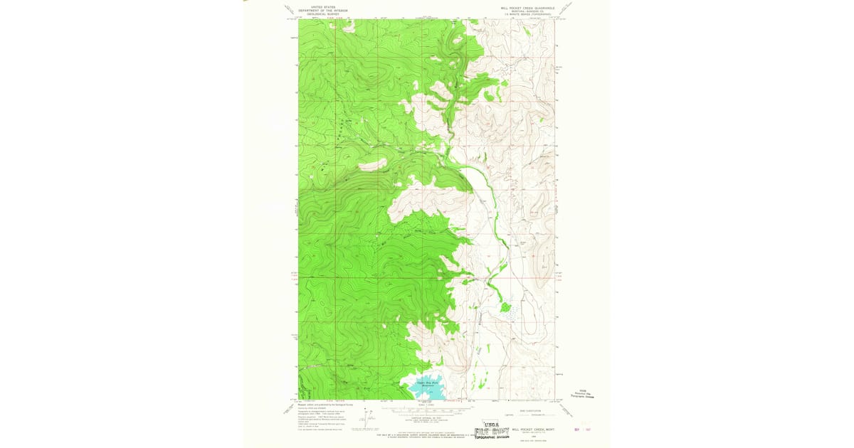 1964 Map of Mill Pocket Creek, Sanders County, MT — High-Res | Pastmaps