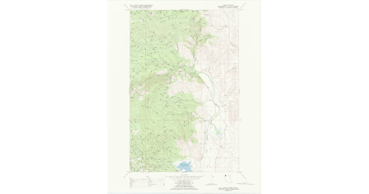 1989 Map of Mill Pocket Creek, Sanders County, MT — High-Res | Pastmaps