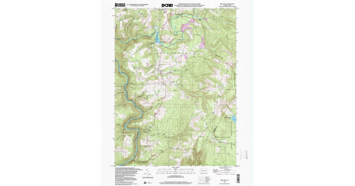 1999 Map of Mill Run, Fayette County, PA — High-Res | Pastmaps