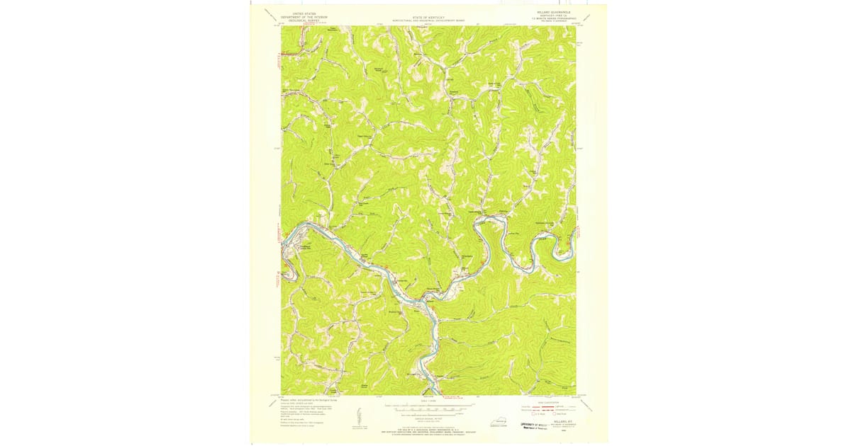 1954 Map of Millard, Pike County, KY — High-Res | Pastmaps