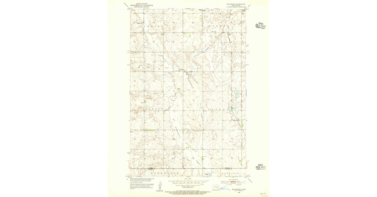 1953 Map of Millarton, Stutsman County, ND — High-Res | Pastmaps
