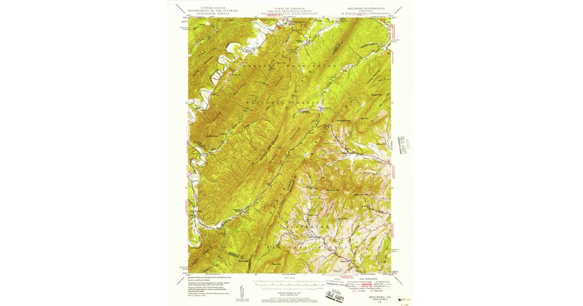 1946 Map of Millboro, VA — High-Res | Pastmaps