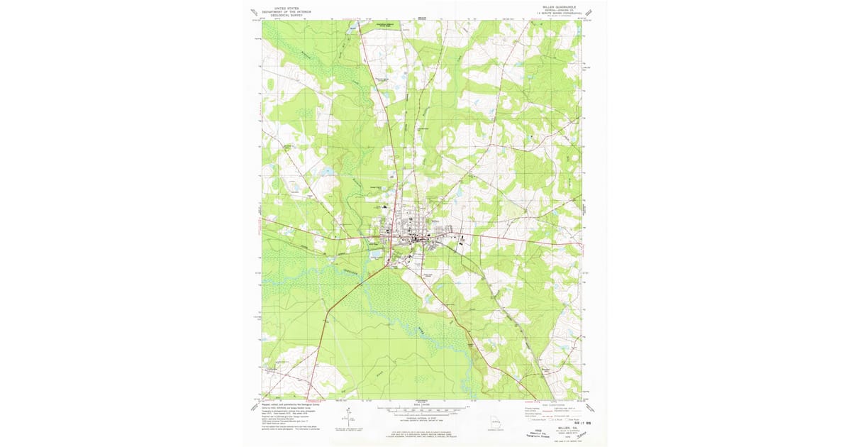 1978 Map of Millen, GA — High-Res | Pastmaps