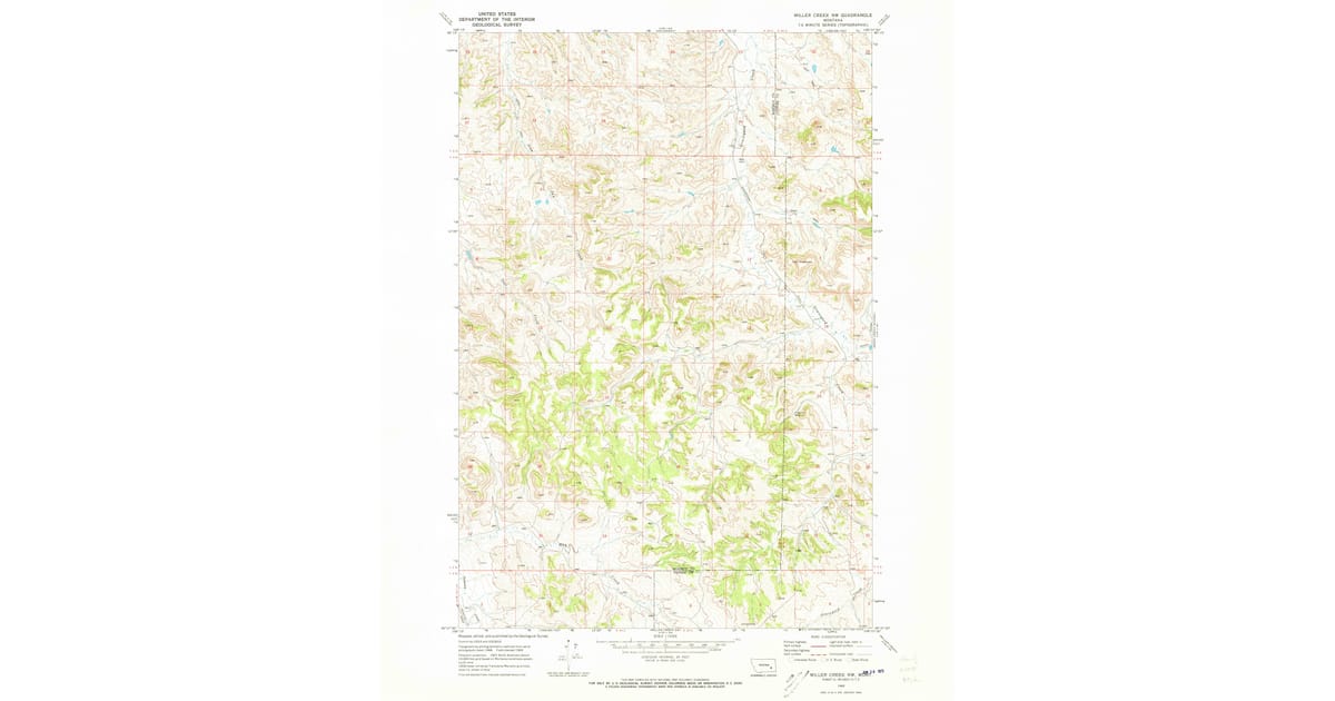 1969 Map of Miller Creek NW, Rosebud County, MT — High-Res | Pastmaps