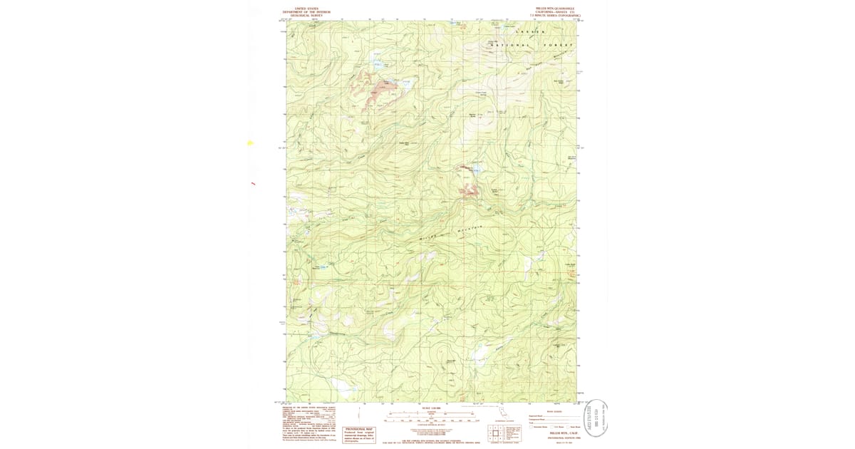 1985 Map of Miller Mountain, Shasta County, CA — High-Res | Pastmaps