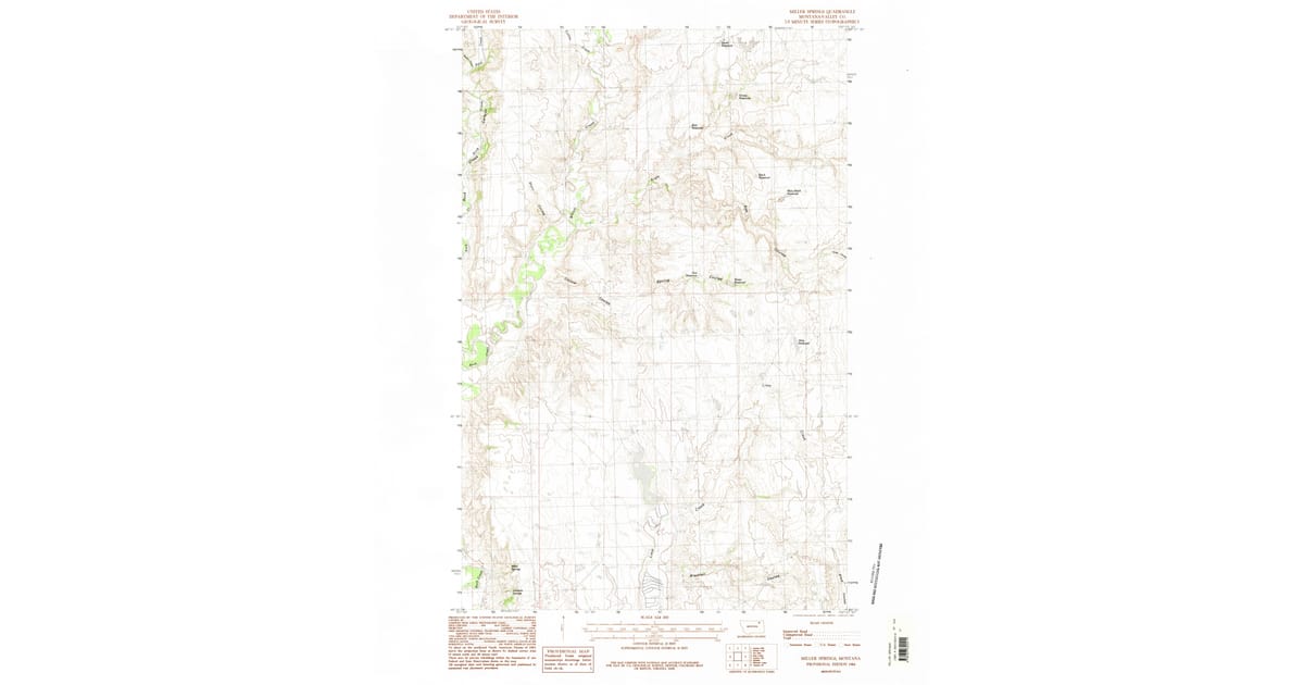 1984 Map of Miller Springs, Valley County, MT — High-Res | Pastmaps