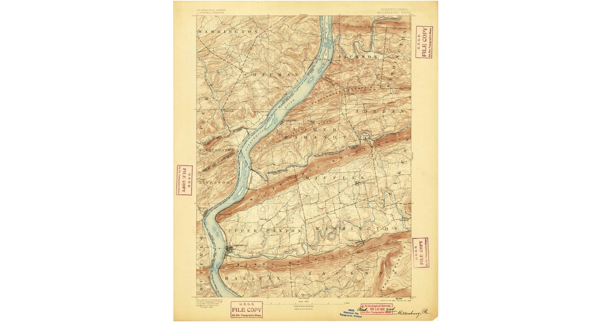 1893 Map of Millersburg, PA — High-Res, 1899 Print | Pastmaps