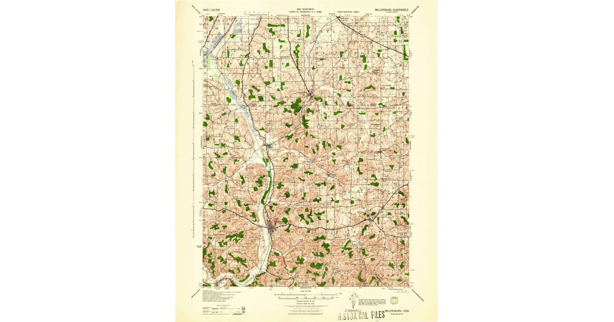 1943 Map of Millersburg, OH — High-Res | Pastmaps