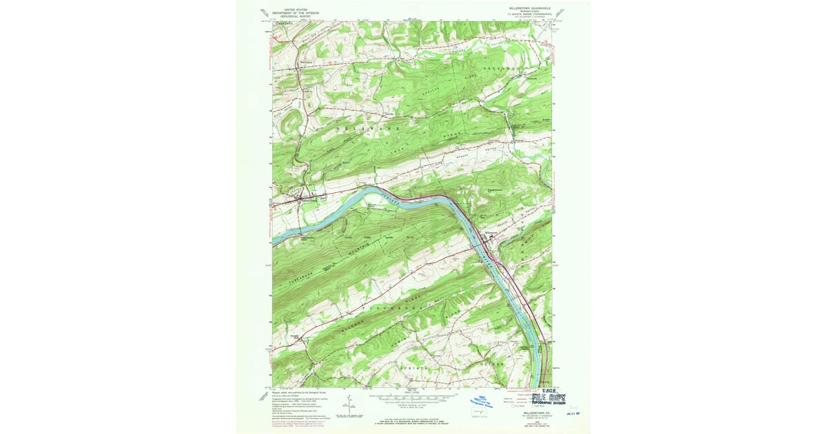 1959 Map of Millerstown, PA — High-Res, 1971 Print | Pastmaps