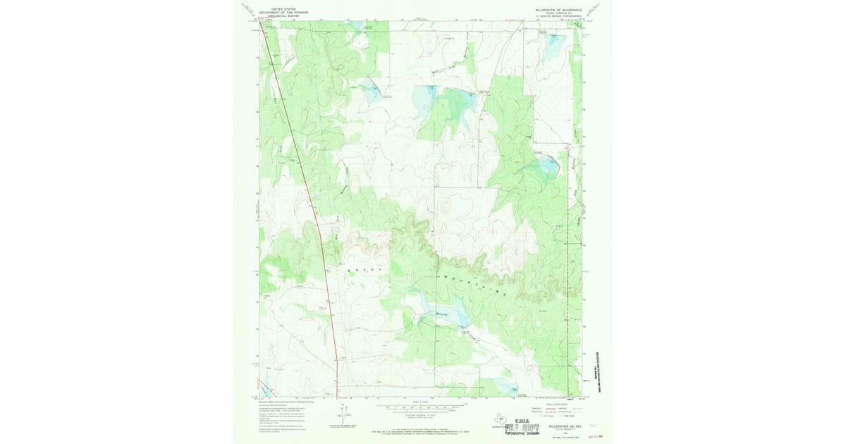 1967 Map of Millersview SE, Concho County, TX — High-Res | Pastmaps