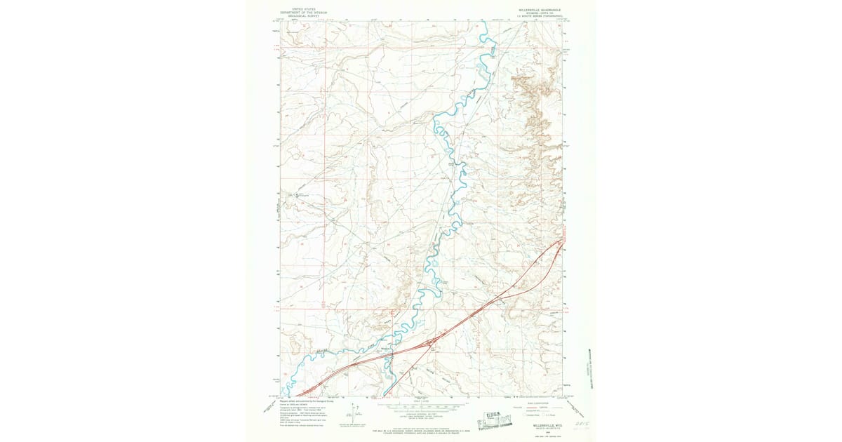 1965 Map of Millersville, Uinta County, WY — High-Res | Pastmaps