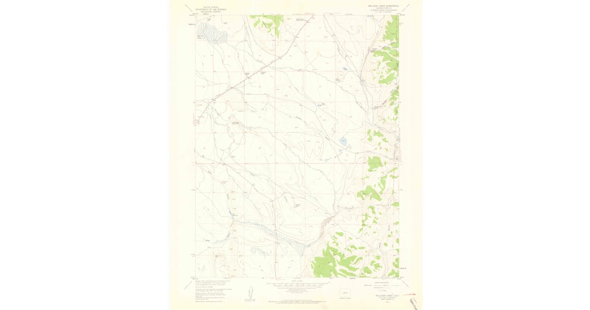 1957 Map of Milligan Lakes, Park County, CO — High-Res | Pastmaps